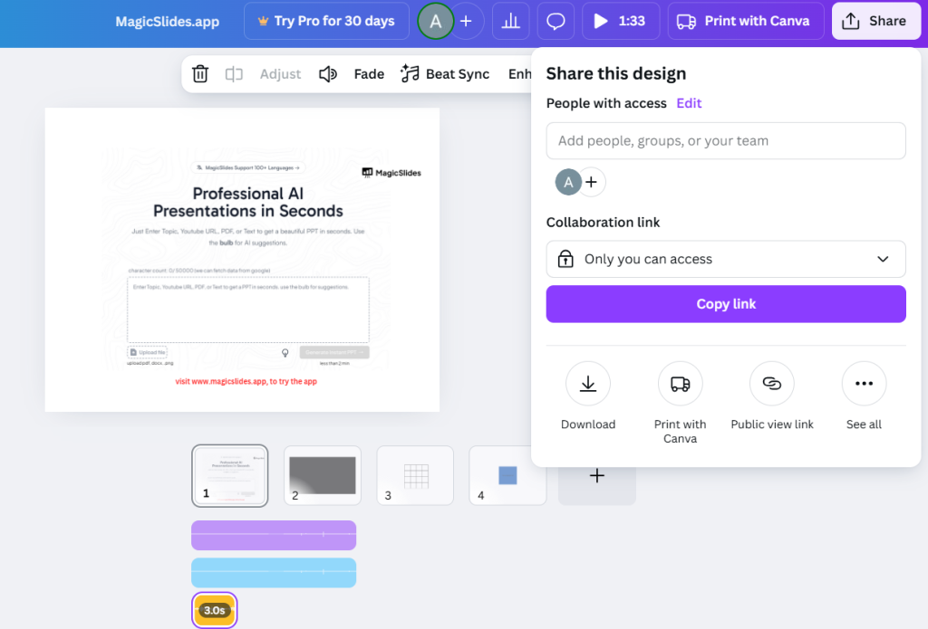 How to Add Sound Effect to Slide Canva - MagicSlides App