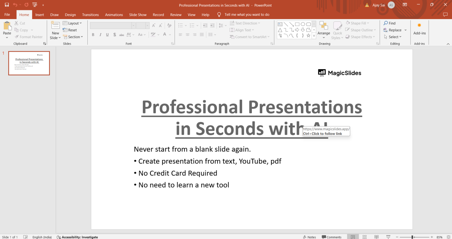 How to update PowerPoint - MagicSlides App