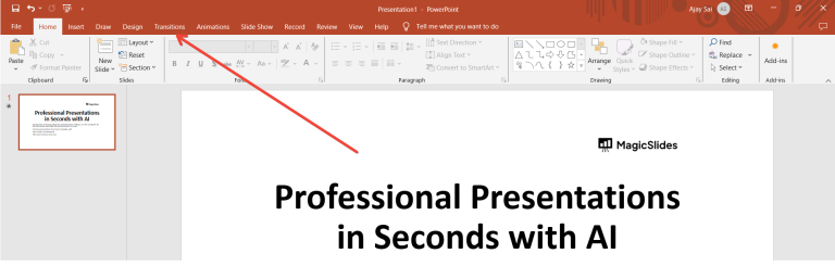 How to add a shape transition in PowerPoint - MagicSlides App