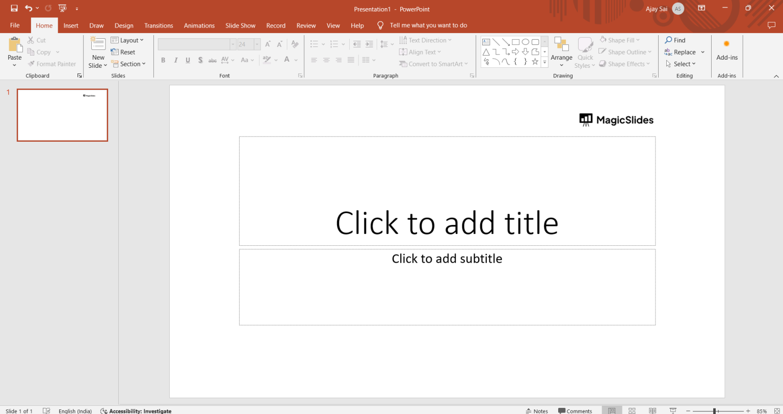 How to add sections in Powerpoint - MagicSlides App
