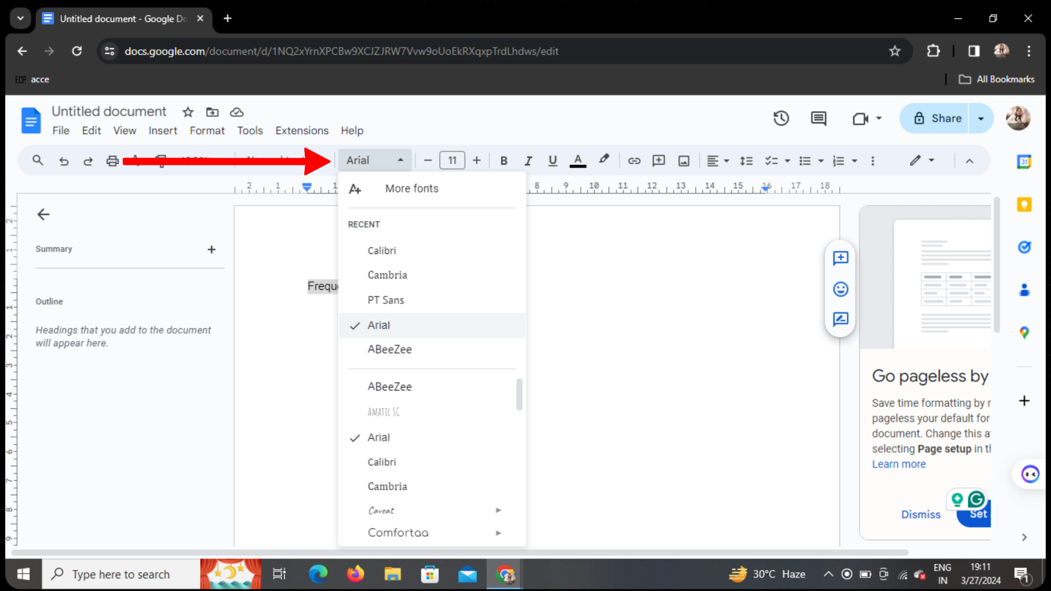 How to change the font style and size in Google Docs? - MagicSlides App