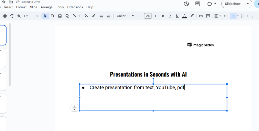How to do the Second Bullet Point on Google Slides - MagicSlides App