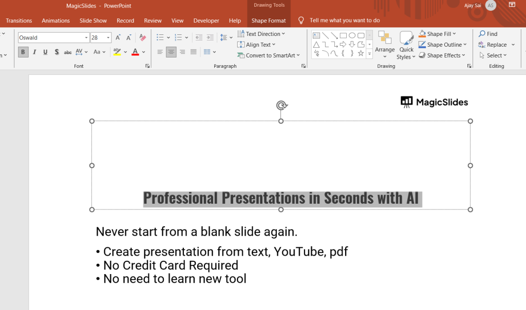 How to Format a PowerPoint cover Page APA - MagicSlides App