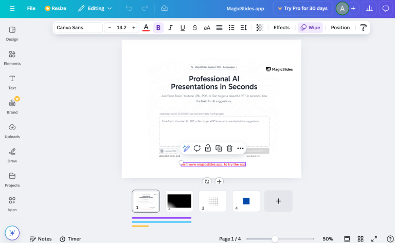 How to have two Effects on Canva - MagicSlides App