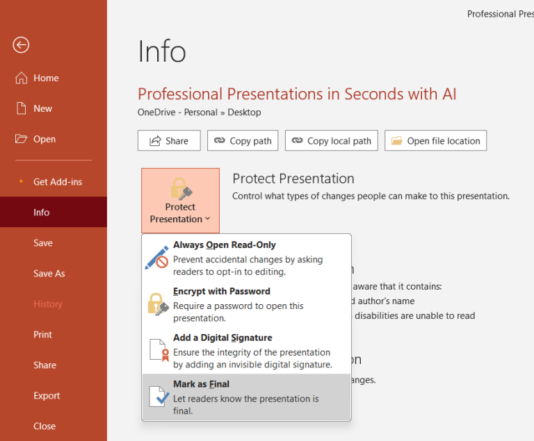 How to Lock a PowerPoint from Editing? - MagicSlides App