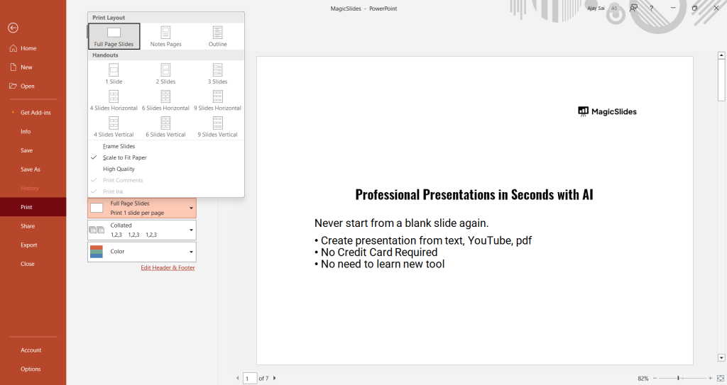 How to Print PowerPoint Slides with notes Multiple Per Page ...