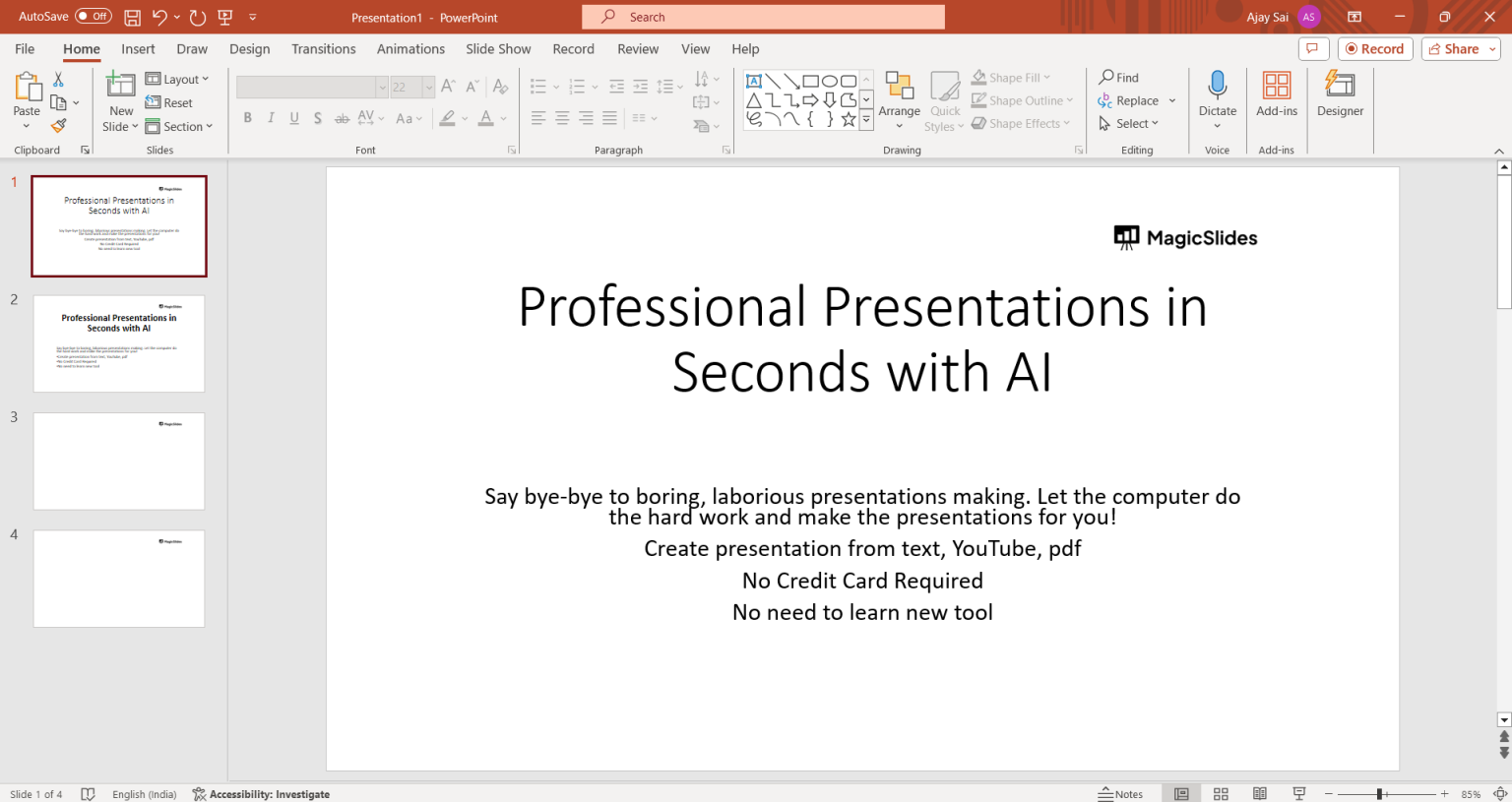 How to reset a presentation in powerpoint - MagicSlides App
