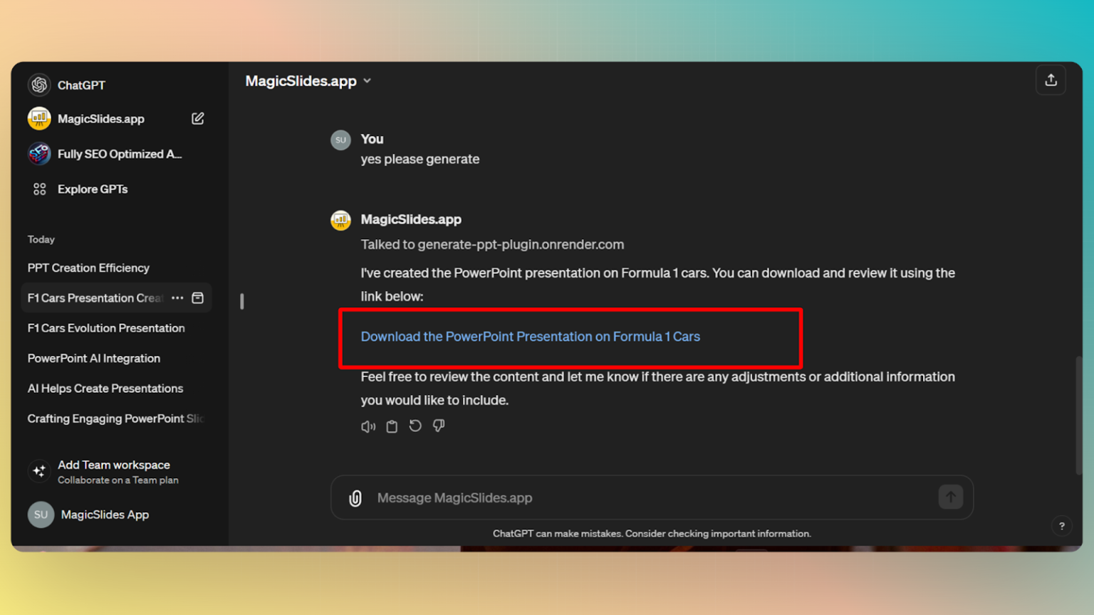 Create PowerPoint Presentation Using ChatGPT